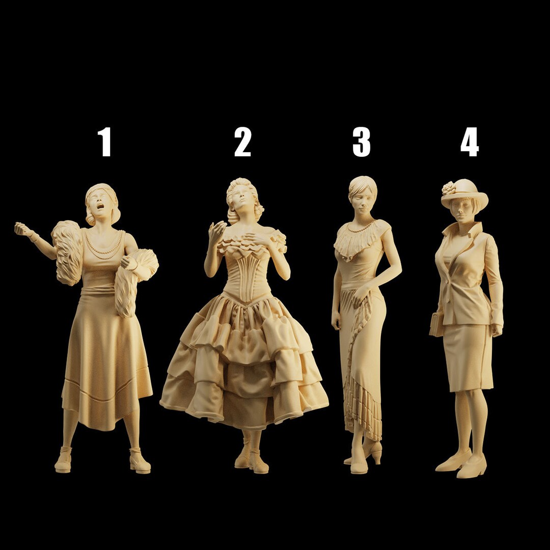 Unpainted Scale Figure 1/35 1/43 1/64 Glamorous Female Dancer and Model ...