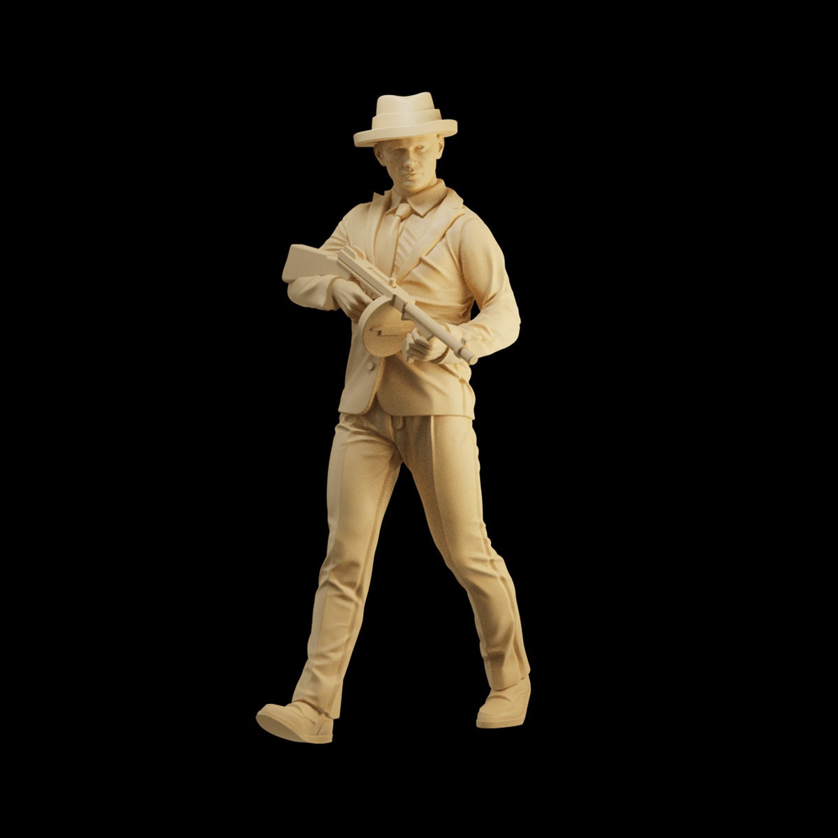 Unpainted Scale Figure 1/35 1/43 1/64 Armed Mafia Member Resin - Ideal ...