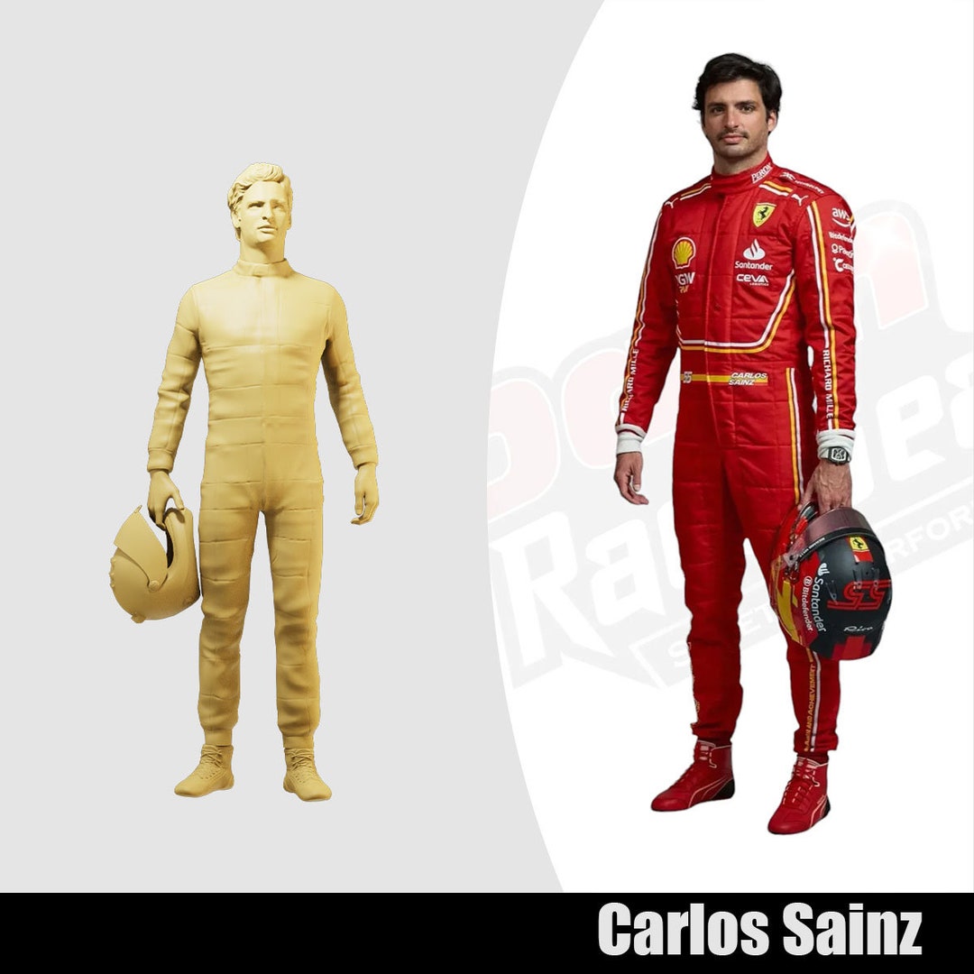 Unpainted Scale Figure 1/35 1/43 1/64 Racing Driver Carlos Sainz Resin ...