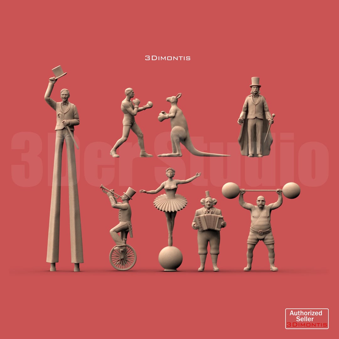 Circus Performer Miniature Set – 1/35 1/43 1/64 Scale Figures for ...
