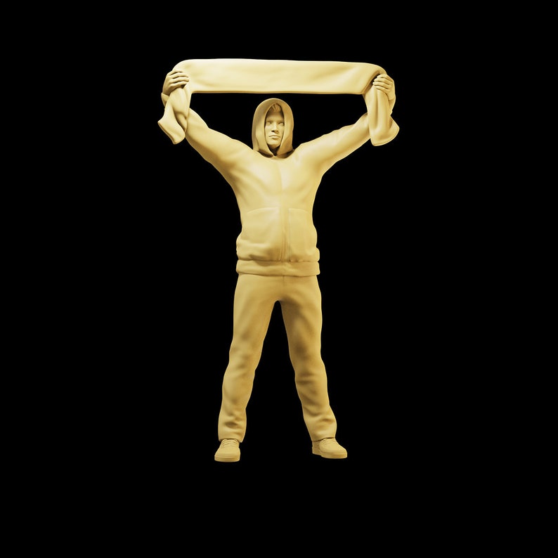 Unpainted Scale Figure 1/35 1/43 1/64 Protester Waving Banner Resin ...