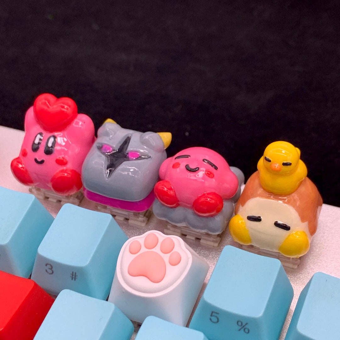 Hand-painted Kirby Artisan Keycaps Hand Painted Resin Print Gaming ...