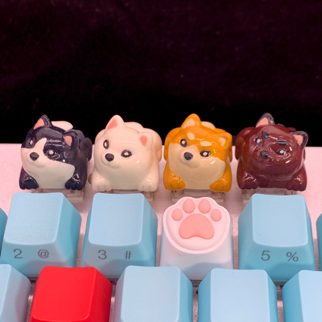 Hand-painted Shiba Inu Artisan Keycaps | Resin Print Gaming Keycap for ...