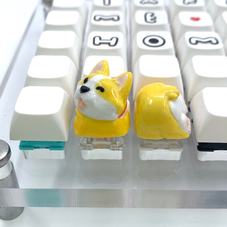 Shiba Inu Keycaps 2 in a Set Hand-painted 3D Printed, Ideal Gift for ...