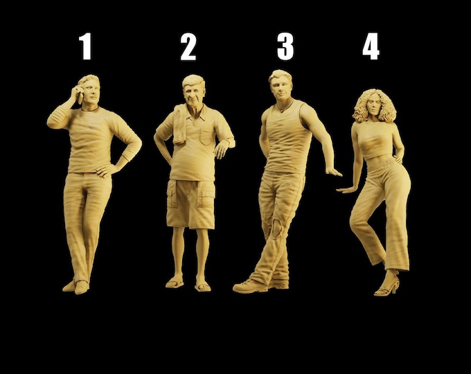 1:64 Miniature Human Figures Resin / Unpainted Great for Dioramas / Hot ...