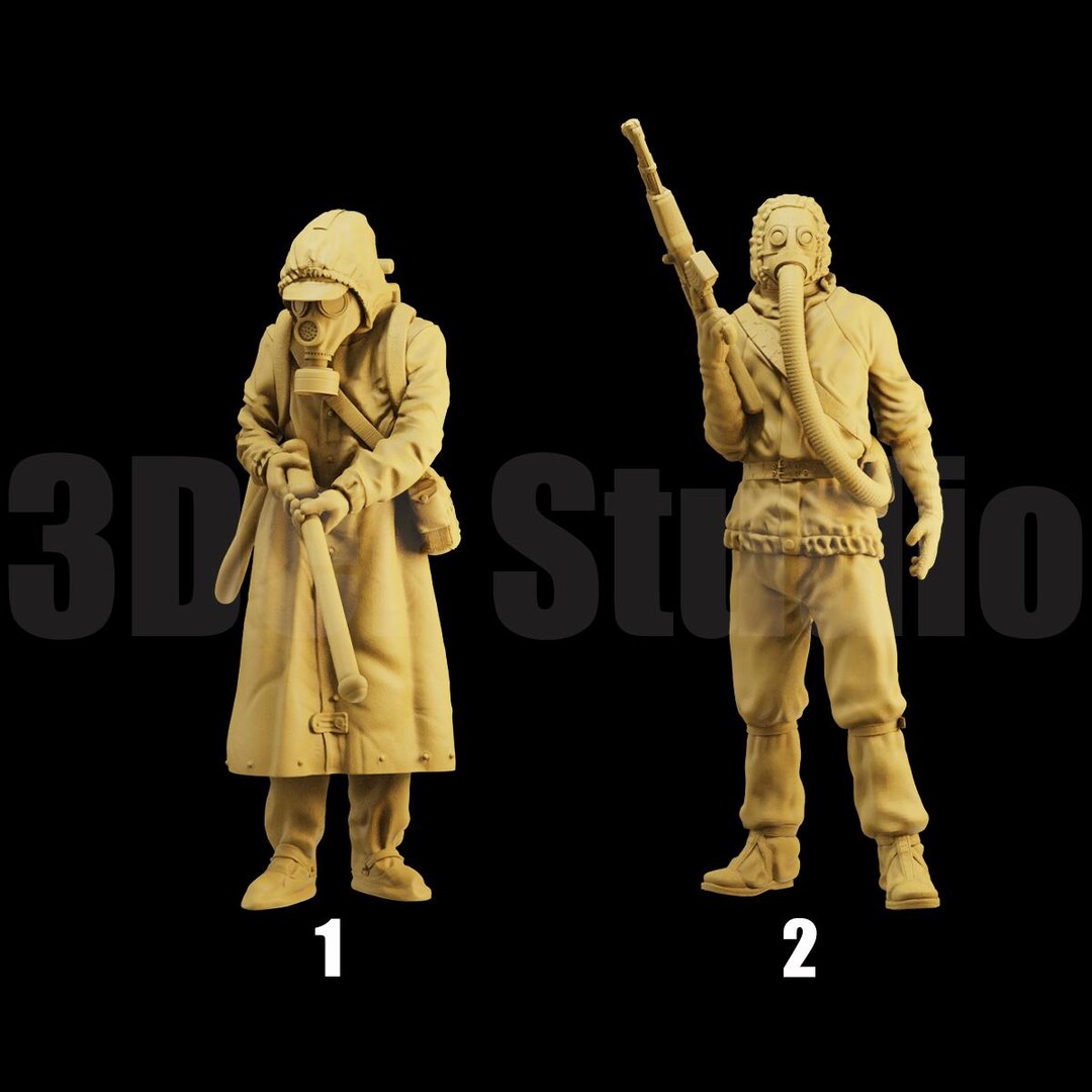 Unpainted Scale Figure 1/35 1/43 1/64 Hazmat Biohazard Soldier - 3D ...