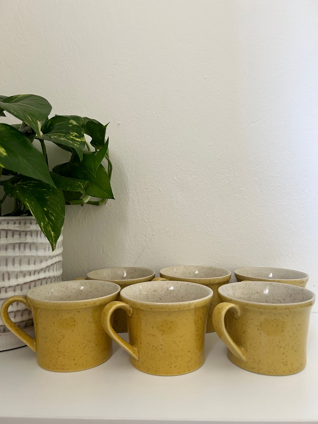 Vintage Mustard Yellow Mugs, Set of 6 - Etsy