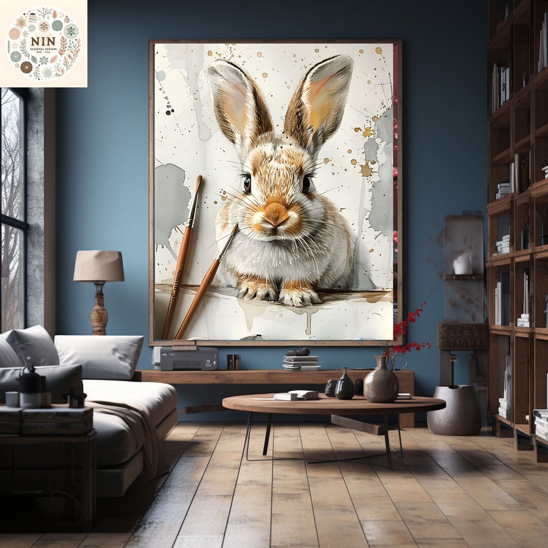 Cute Easter Bunny Printable Easter Wall Art Easter Print Spring Print ...