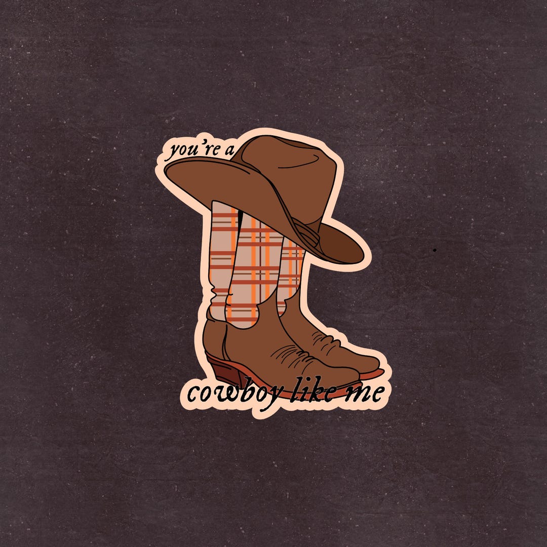 Taylor Swift 'cowboy Like Me' Inspired Sticker - Etsy