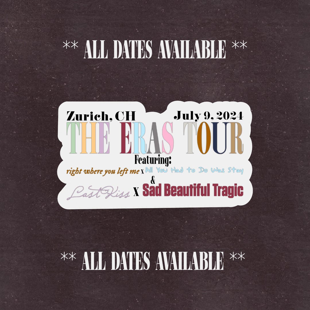 Eras Tour Commemorative Sticker - Etsy