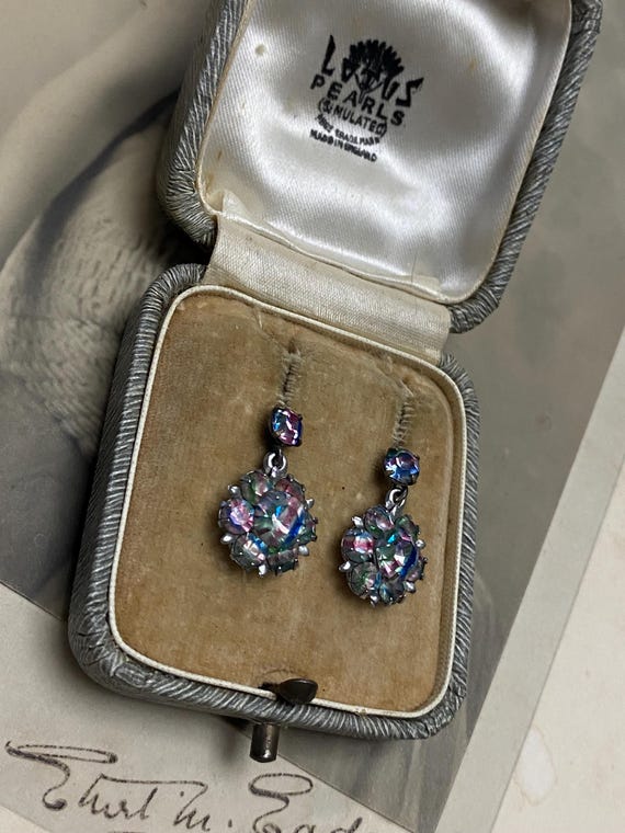 Vintage Retro Czech Iris Glass Paste Crystal Floral … - Gem