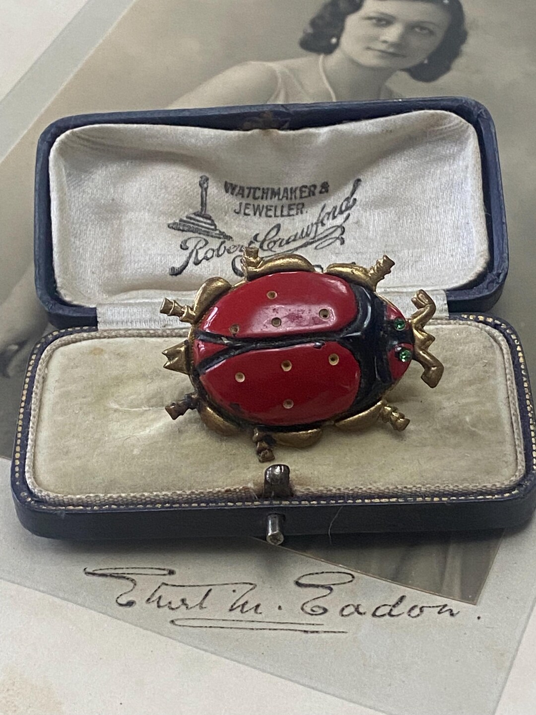 Art Deco French Enamel Ladybird Bug Pin Brooch - Etsy
