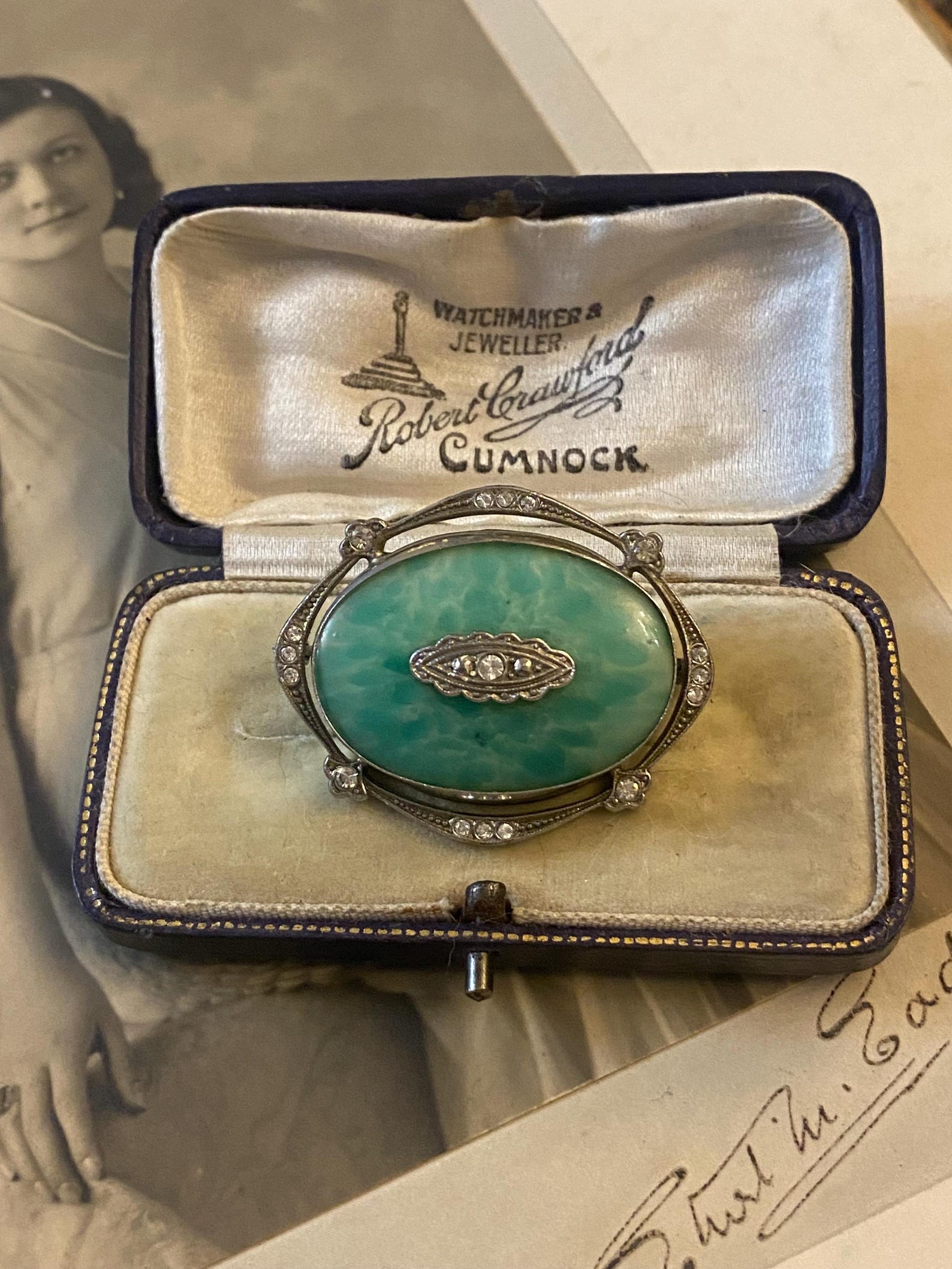 Art Deco Designer Neiger Bros Peking Glass & Swarovski Rhinestone ...