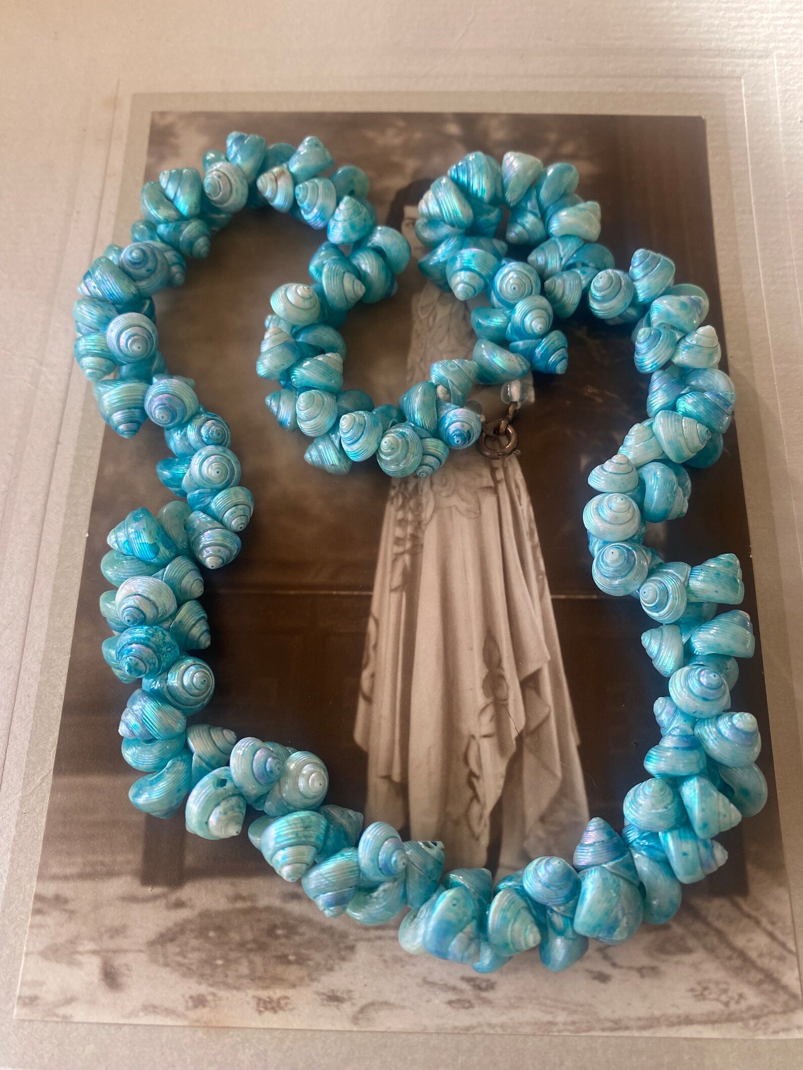 Art Deco Vintage Tasmanian Aqua Blue Trochus Shell Necklace - Etsy