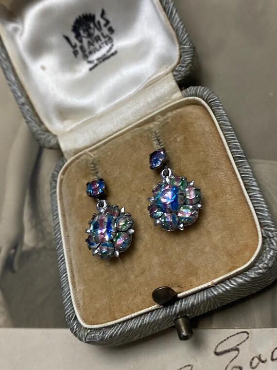 Vintage Retro Czech Iris Glass Paste Crystal Floral … - Gem