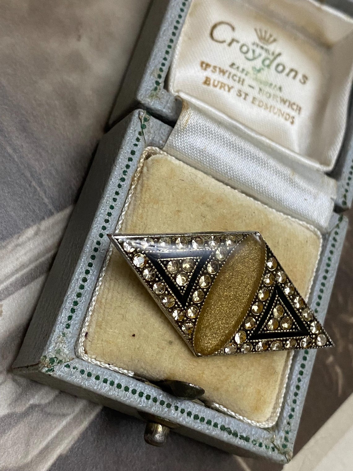 Vintage Art Deco Pierre Bex Diamond Geometric Lace Pin Brooch - Etsy