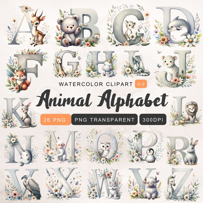 Letters Animals - Etsy