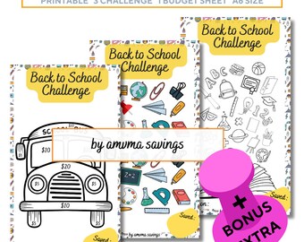 Back to School Savings Challenge Bundle Printable Fits A5 & A6 Planner ...