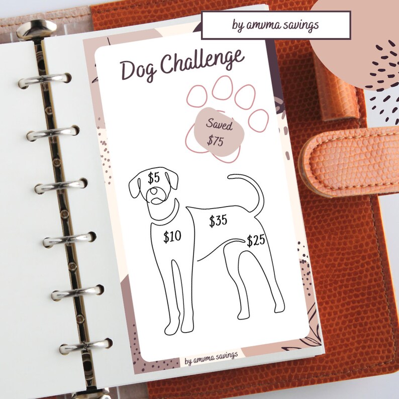 A6 Pets Saving Challenge, Printable Cash Envelopes, Dog & Pet Fund ...