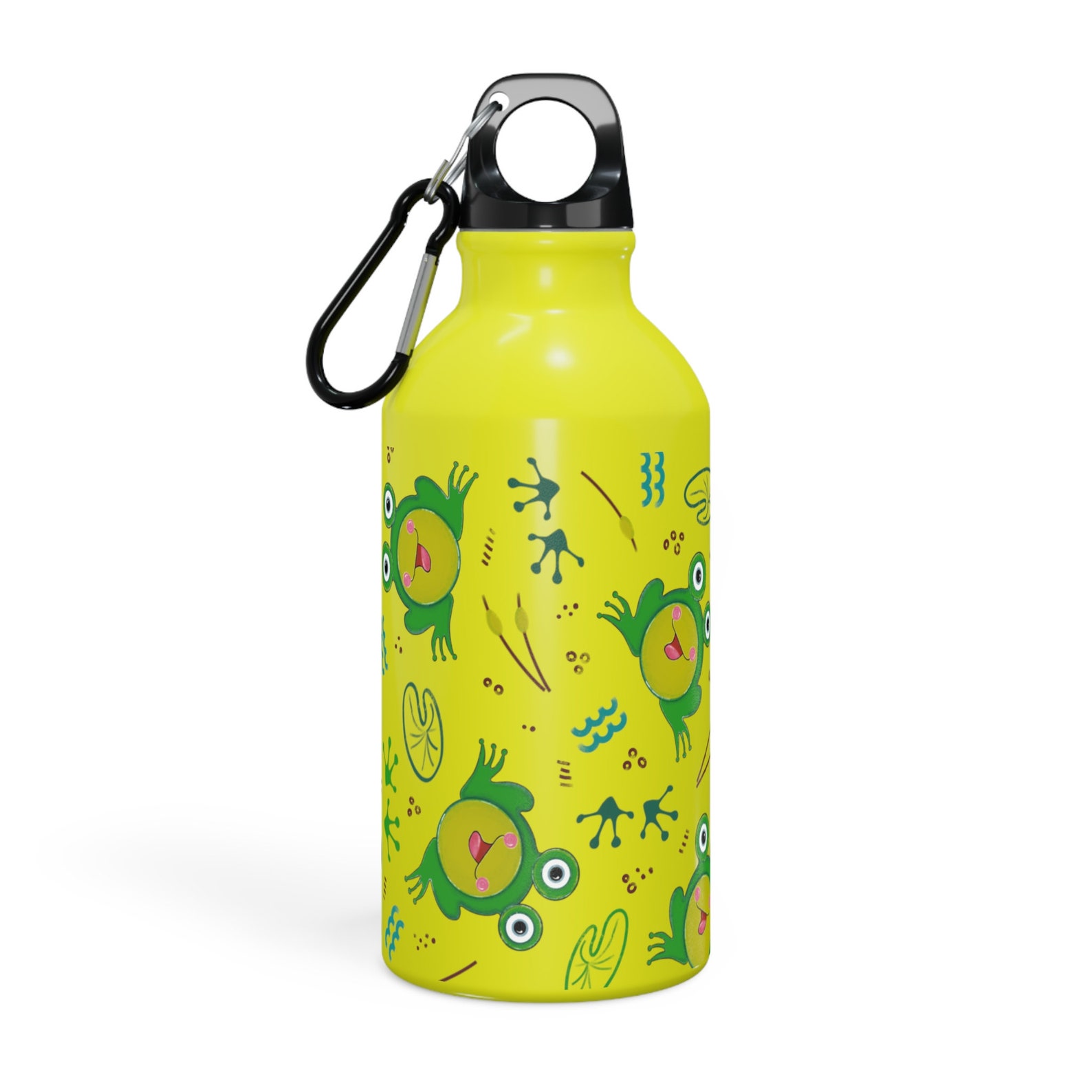 Frog Pattern Bottle Seamless Animal Design Cute Kids Bottle Aluminum ...