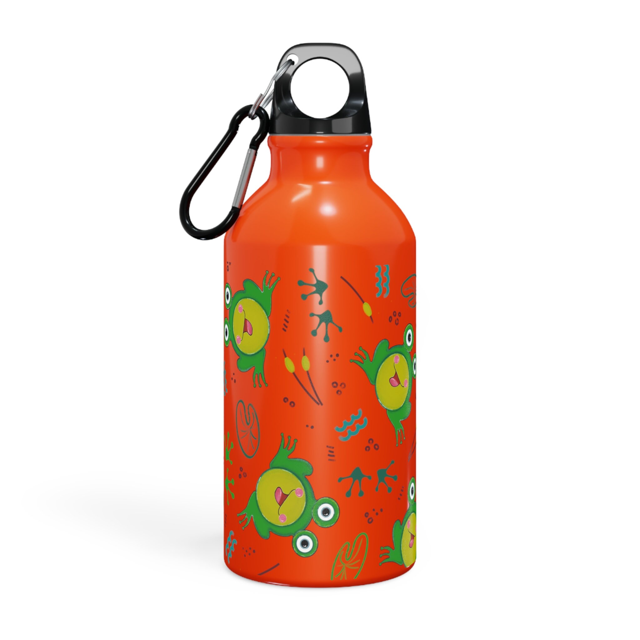 Frog Pattern Bottle Seamless Animal Design Cute Kids Bottle Aluminum ...