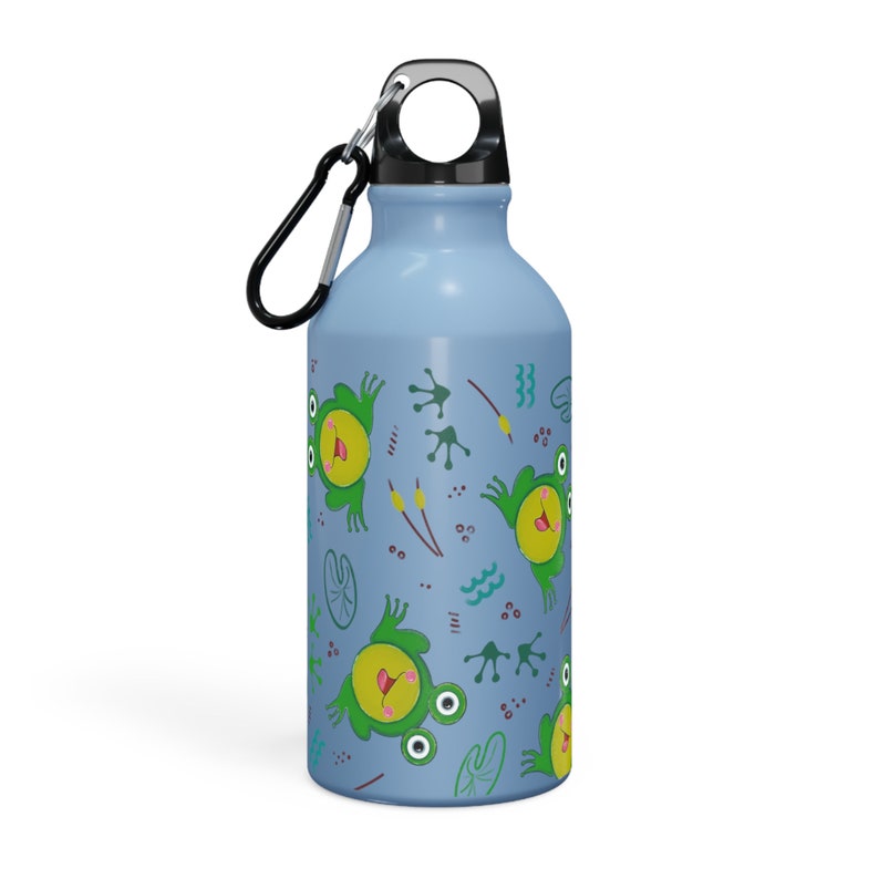 Frog Pattern Bottle Seamless Animal Design Cute Kids Bottle Aluminum ...