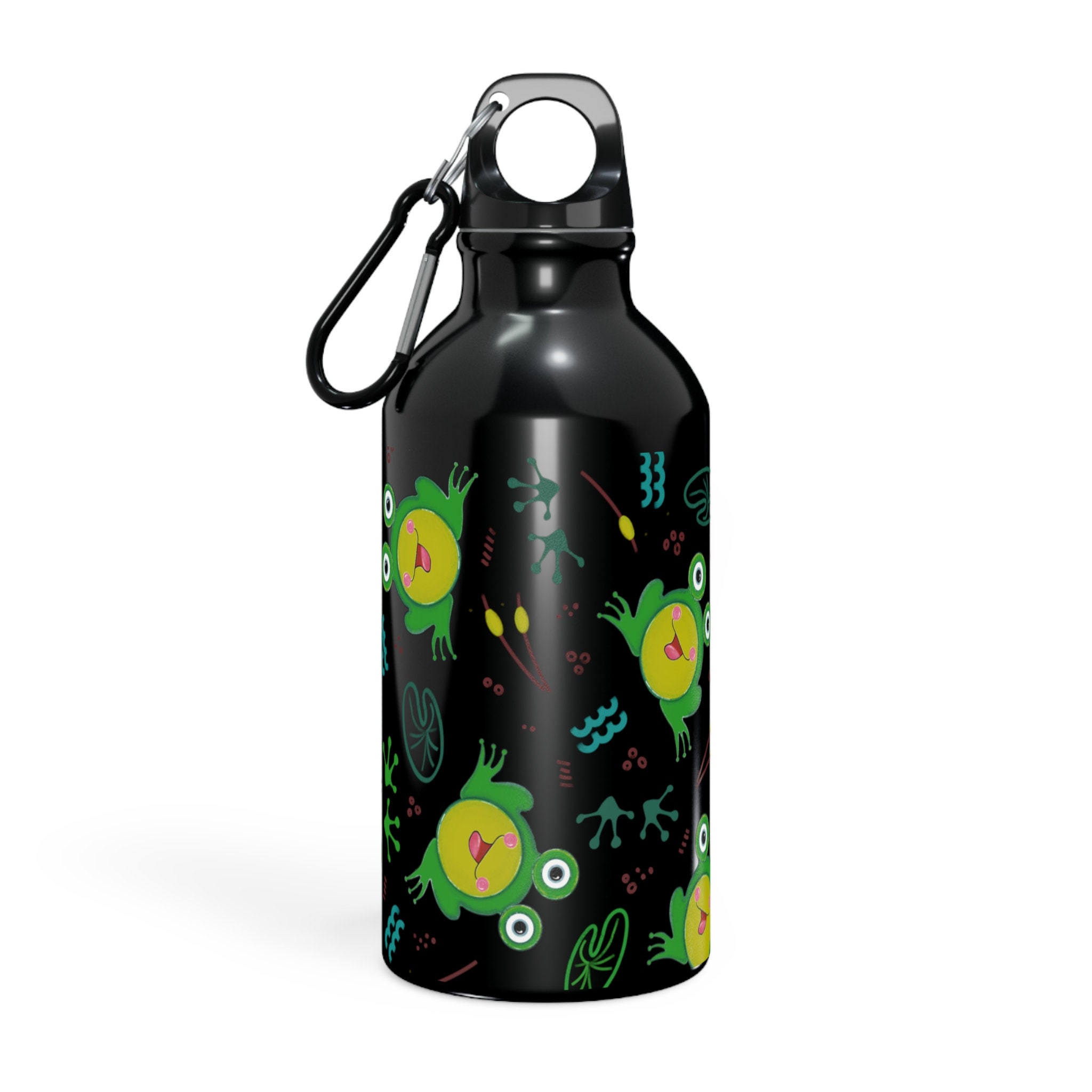 Frog Pattern Bottle Seamless Animal Design Cute Kids Bottle Aluminum ...