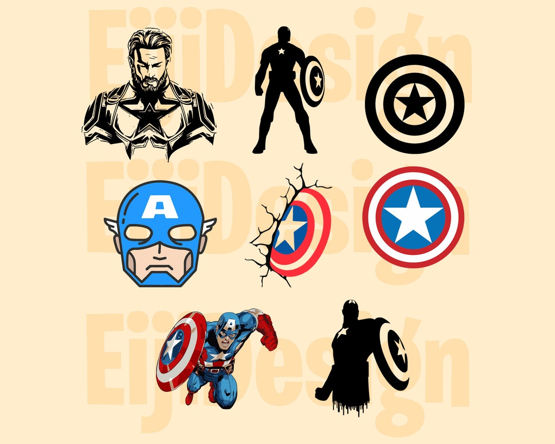 Captain Super Hero Svg, Png, Eps, Pdf, Bundle, Layered, Clip Art ...