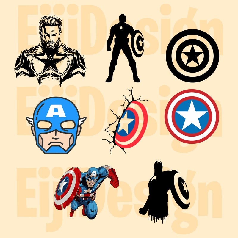 Captain America Svg - Etsy