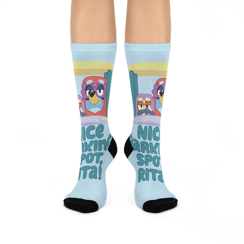 Crew Socks, Fun Cartoon Socks, Bluey Inspired Socks, Cute Grandma Socks ...