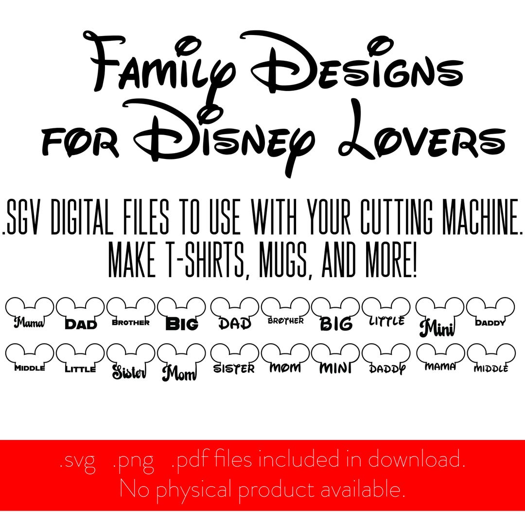 Disney Family Bundle Digital Files - Etsy