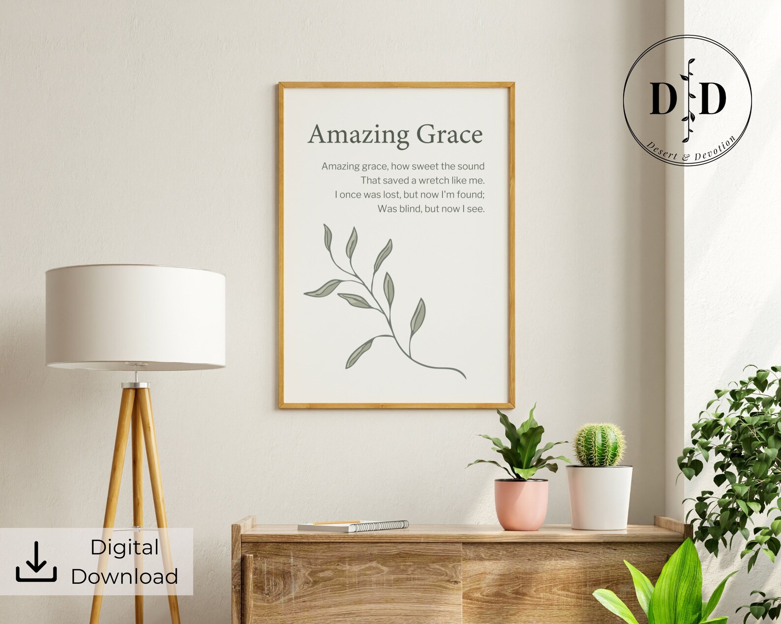 Amazing Grace Printable Christian Wall Art Minimalist Christian Wall ...