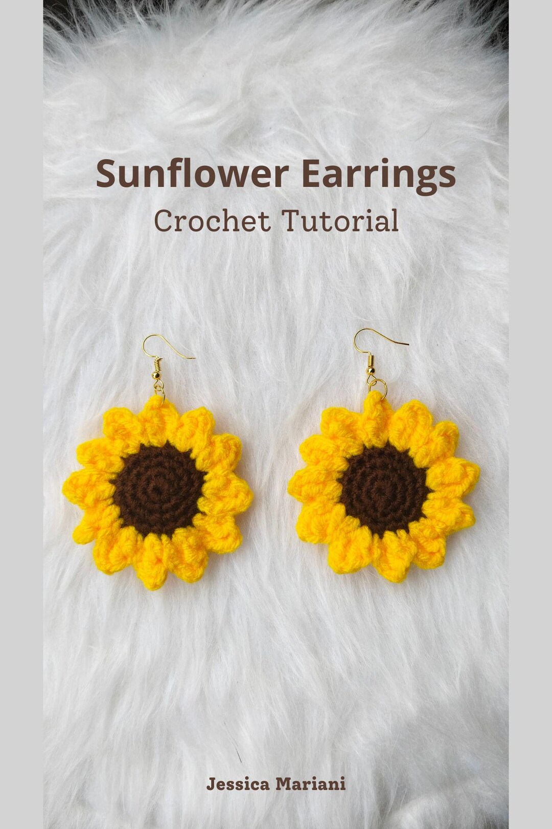 Crochet Sunflower Earrings PDF Pattern | Handmade Floral Jewelry ...