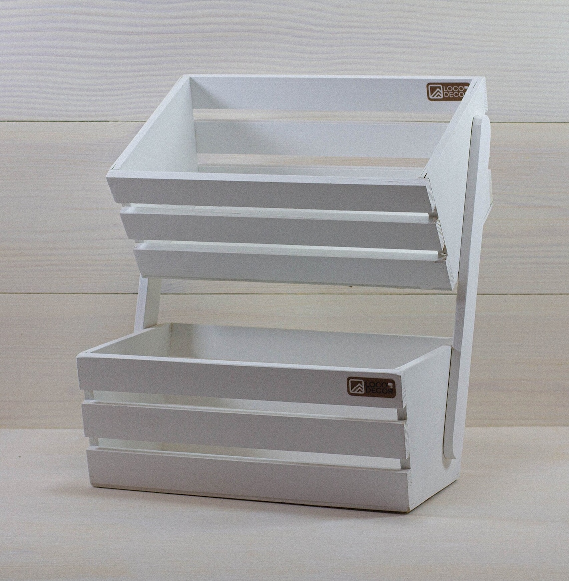 Handcrafted Double-tier Wood Organizer Multi-use Storage Solution ...