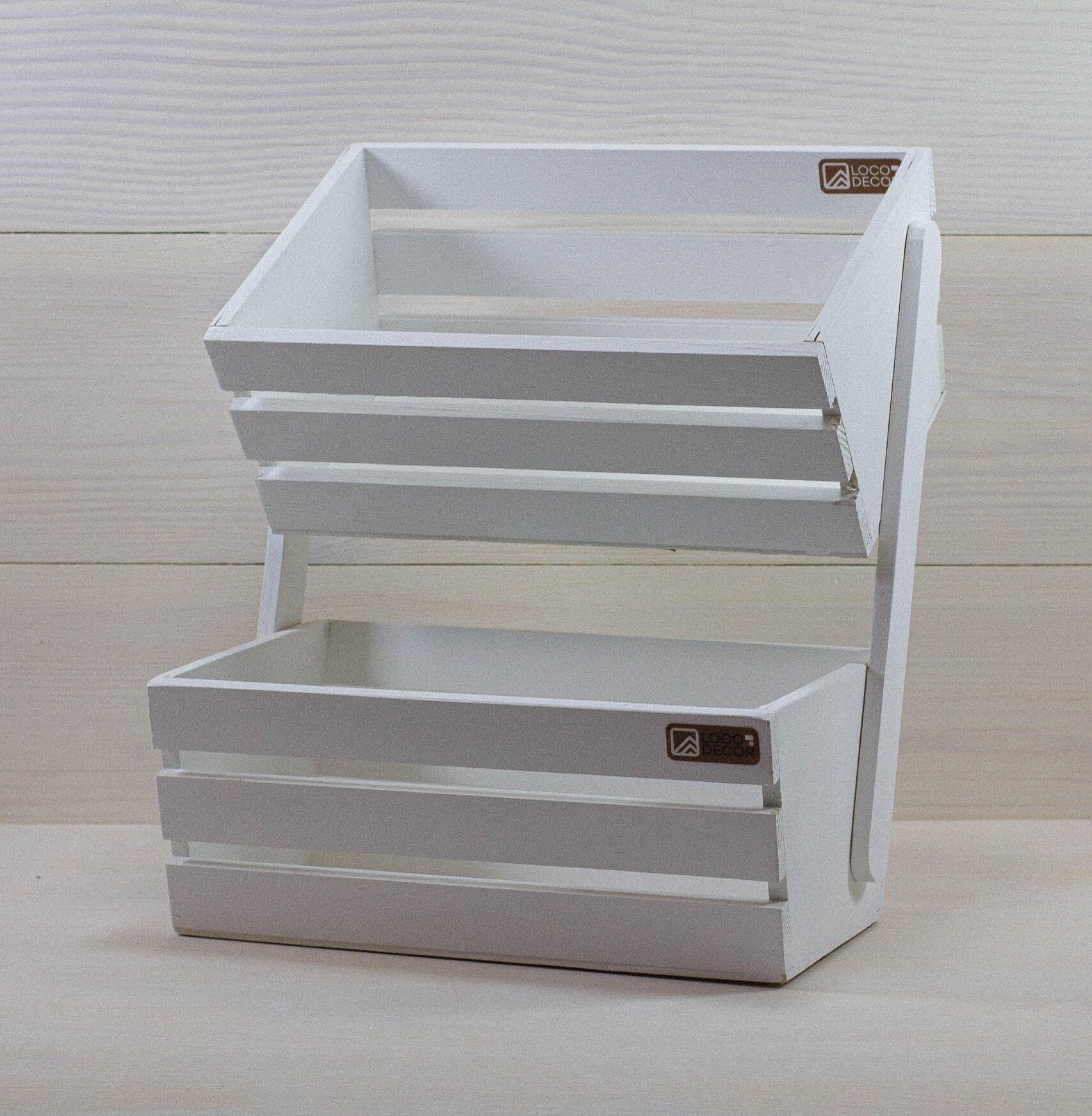 Handcrafted Double-tier Wood Organizer Multi-use Storage Solution ...