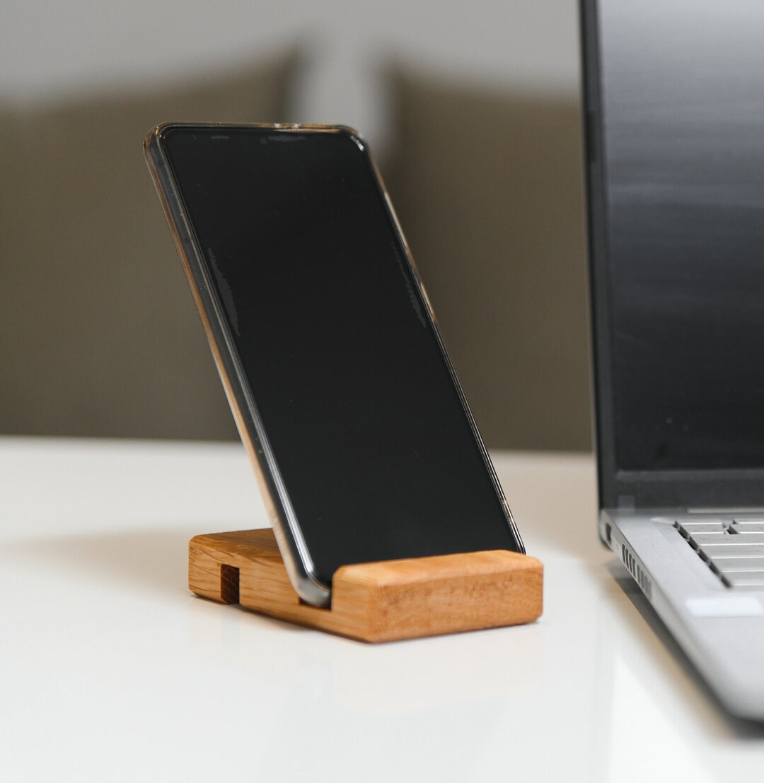 Handmade Wood Phone Stand Compact Phone Holder, Single-sided Phone ...