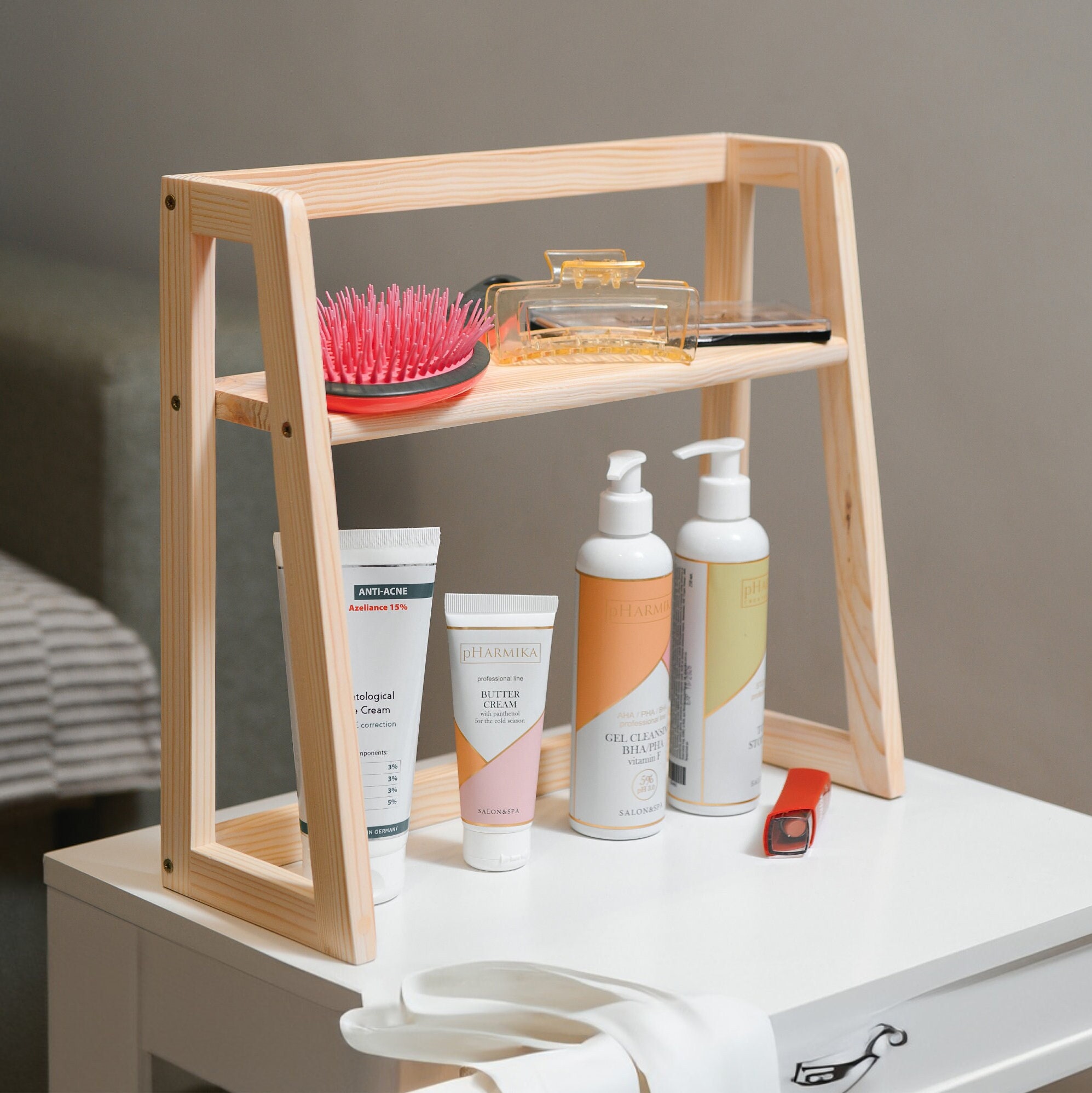 Handcrafted Collapsible Wooden Shelf Compact Storage Solution for Home ...