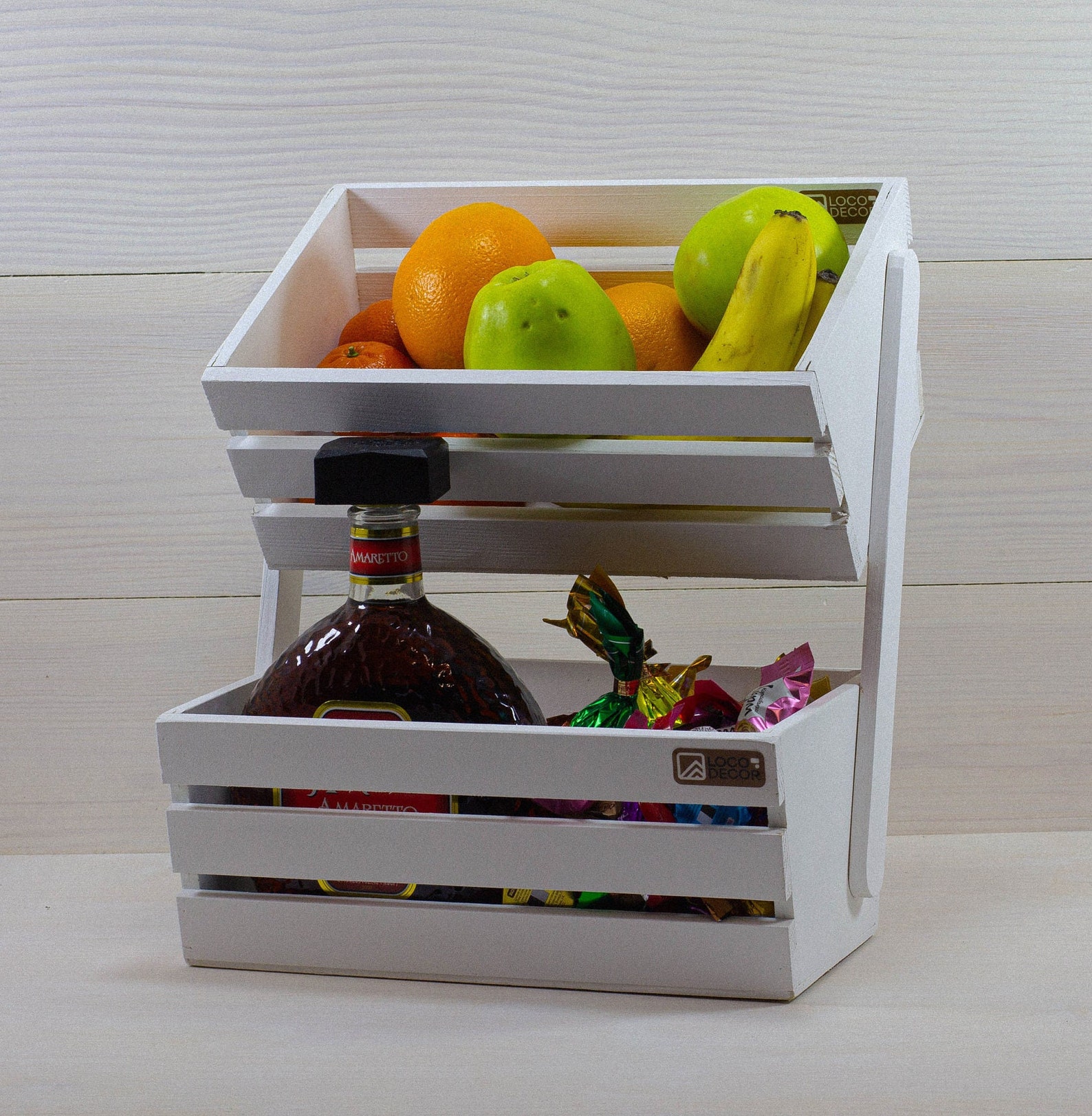 Handcrafted Double-tier Wood Organizer Multi-use Storage Solution ...
