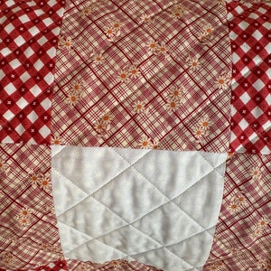 Gingham Quilt Red 50 X 55. - Etsy
