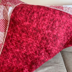 Gingham Quilt Red 50 X 55. - Etsy