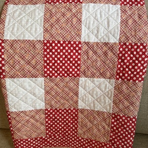 Gingham Quilt Red 50 X 55. - Etsy