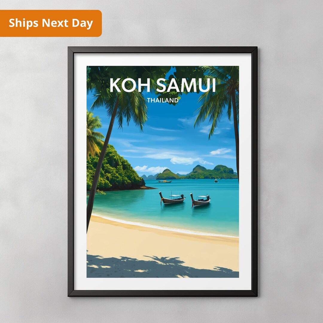 Koh Samui Travel Print Thailand Birthday Gift Travel Prints Birthday ...
