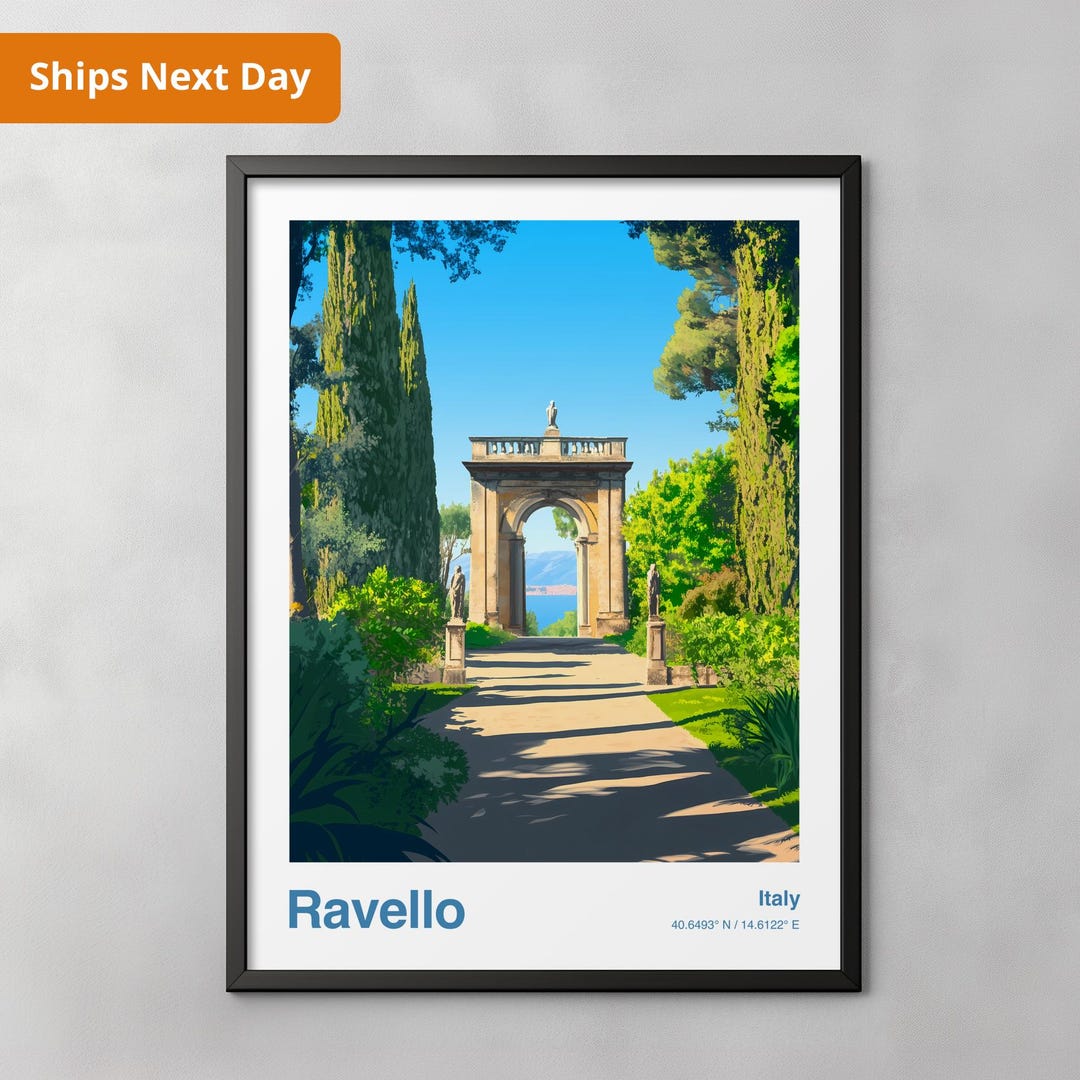 Ravello Travel Print - Italy | Birthday Gift | Italy Wall Art | Wedding ...