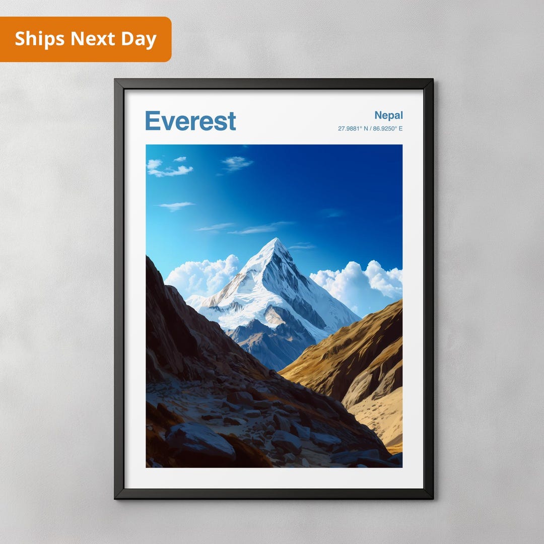 Everest Travel Print - Nepal | Everest Gift | Everest Poster ...