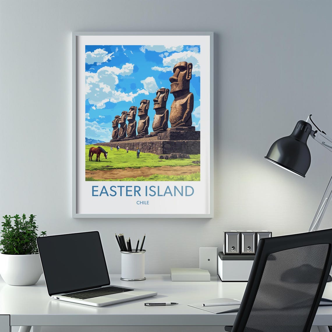 Easter Island Travel Print - Chile | Birthday Present | Personalised ...
