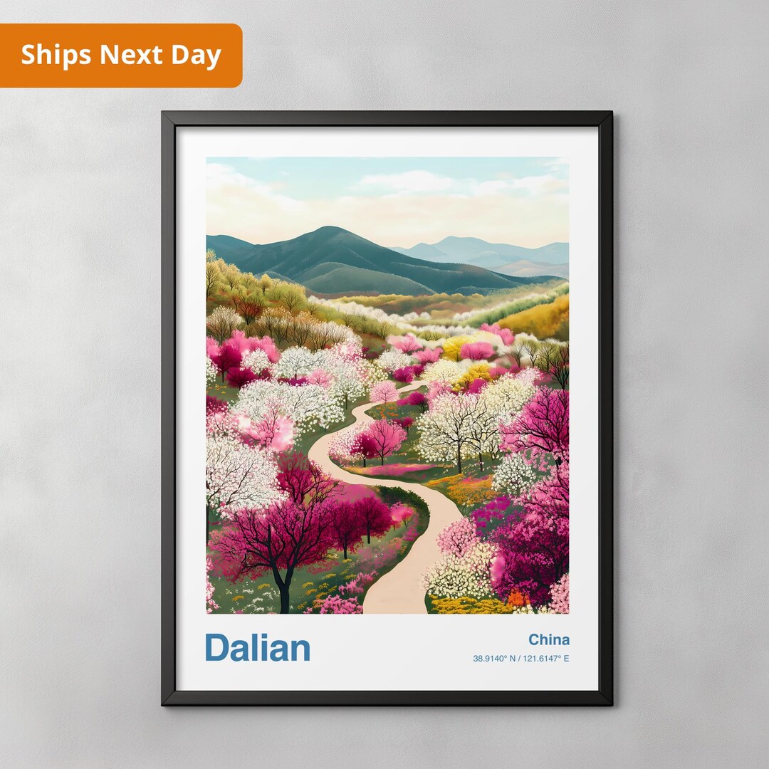 Dalian Travel Print - China | Birthday Gift | Wedding Present | Travel ...