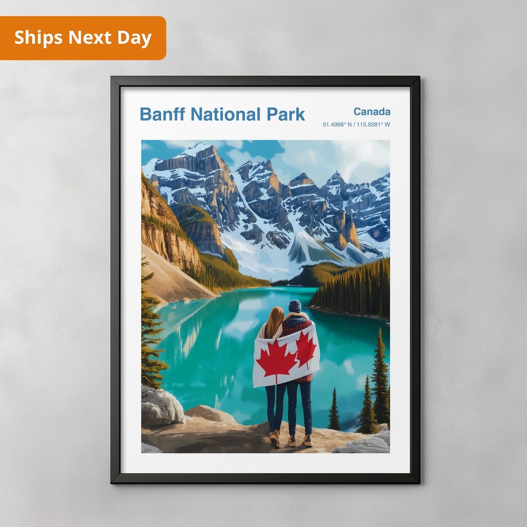 Banff National Park Travel Print Canada Personalised Present Wedding ...