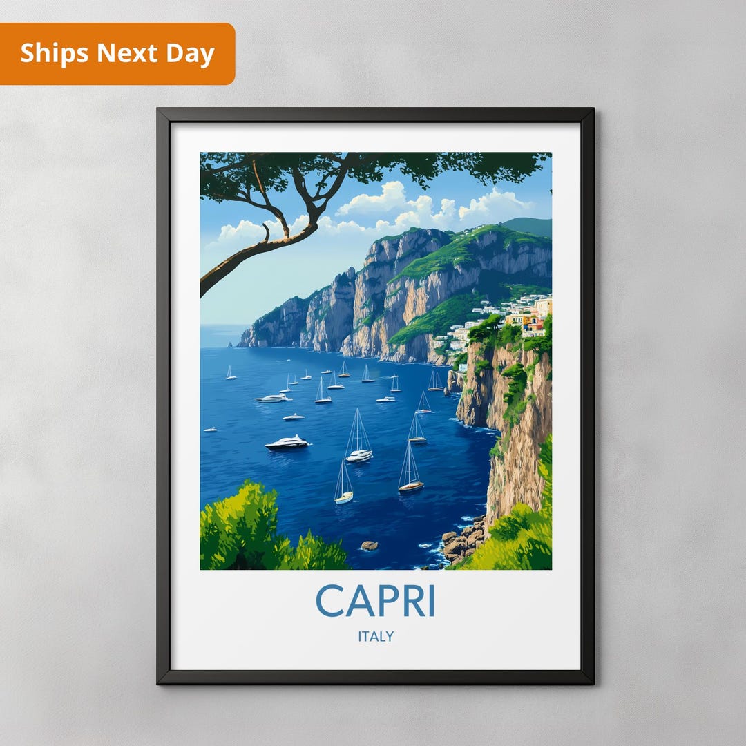 Capri Travel Print - Italy | Wedding Gift | Personalised Present ...