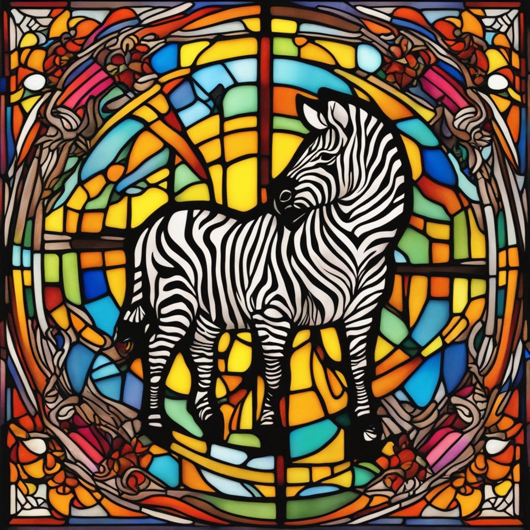 Zebra Stained Glass Cross Stitch Pattern - Etsy