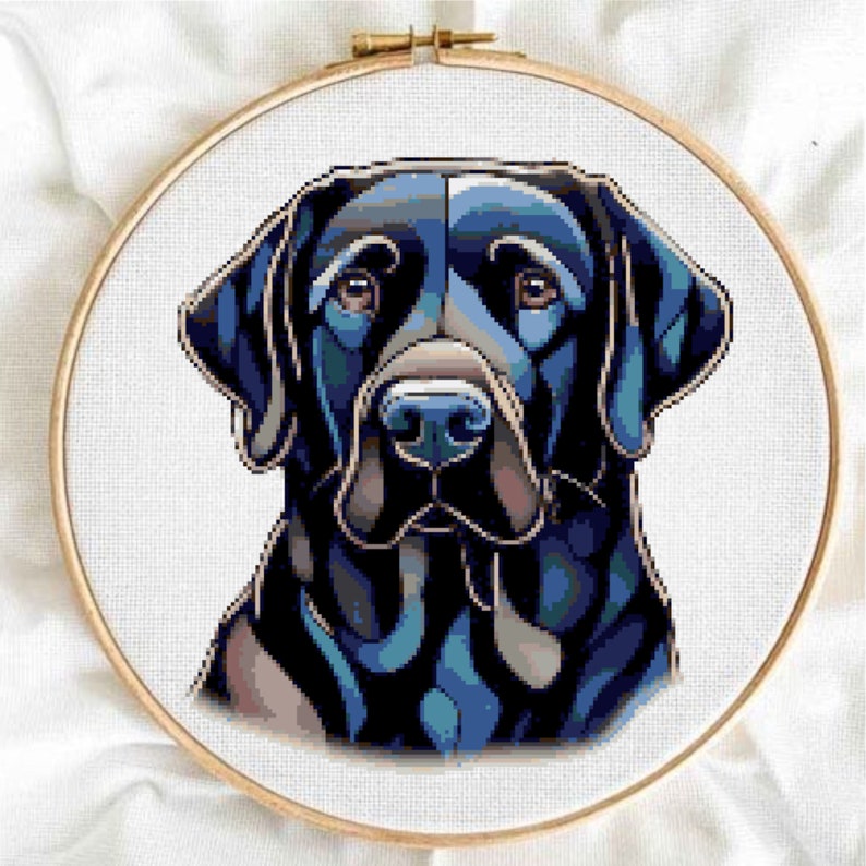Black Labrador Cross Stitch Pattern - Etsy